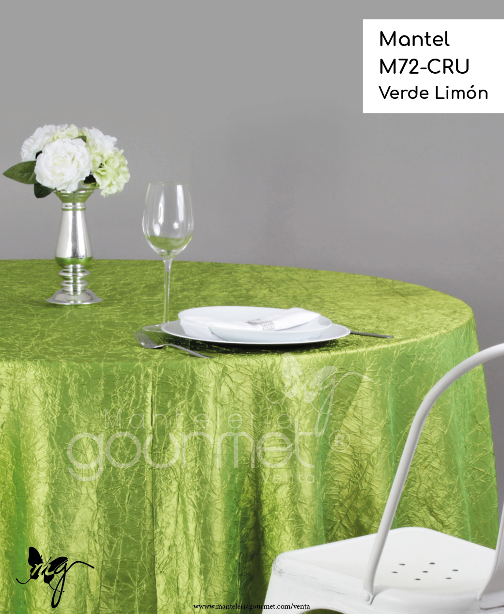 Mantel M72-CRU Verde Limón – Mantelería Gourmet®