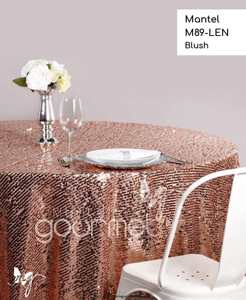 Mantel M89-LEN Blush – Mantelería Gourmet®