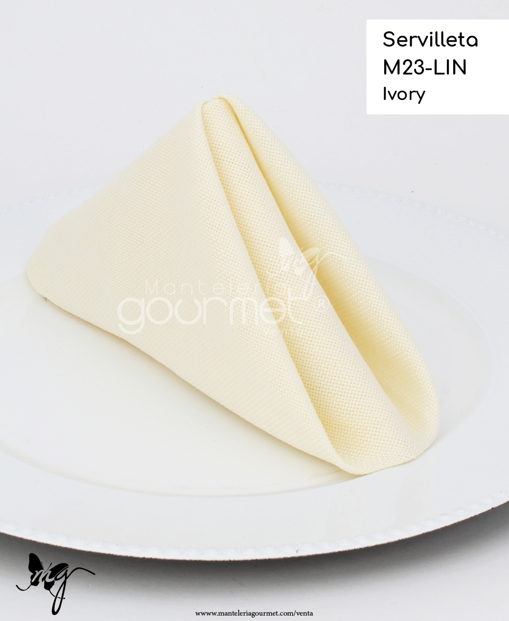 Servilleta M23-LIN Ivory – Mantelería Gourmet®