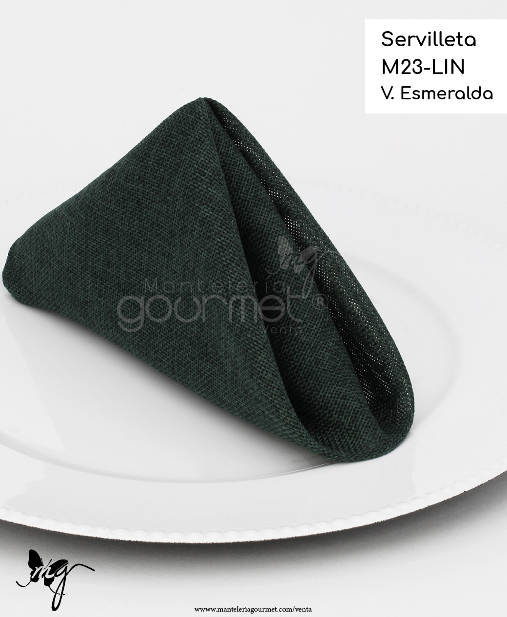 Servilleta M23-LIN Verde Esmeralda – Mantelería Gourmet®