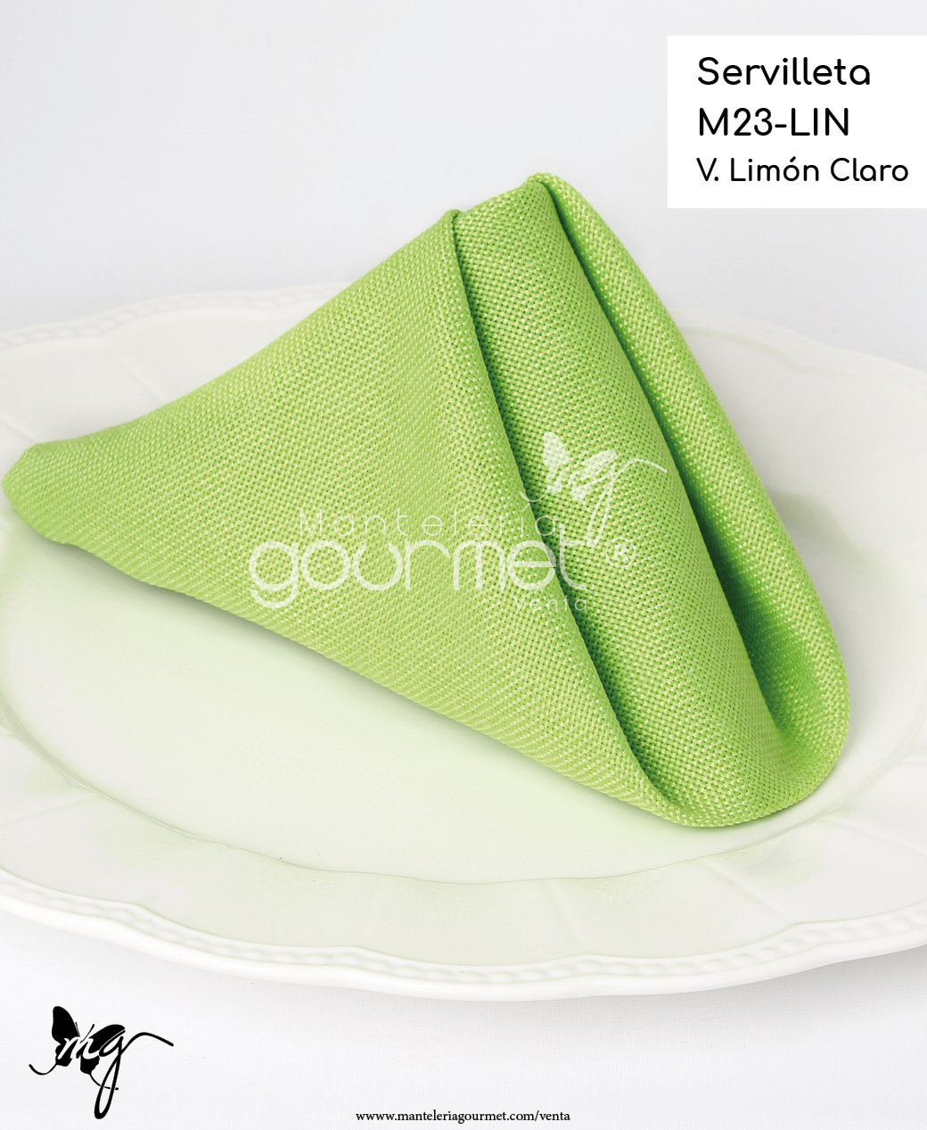 Servilleta M23-LIN Verde Limon Claro – Mantelería Gourmet®
