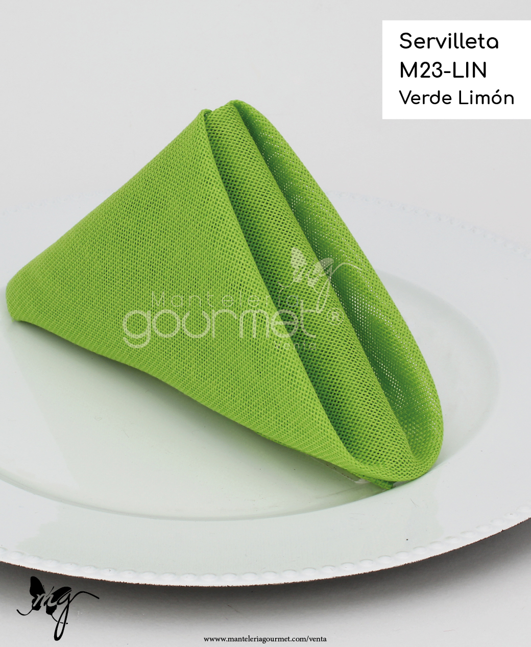 Servilleta M23-LIN Verde Limón – Mantelería Gourmet®