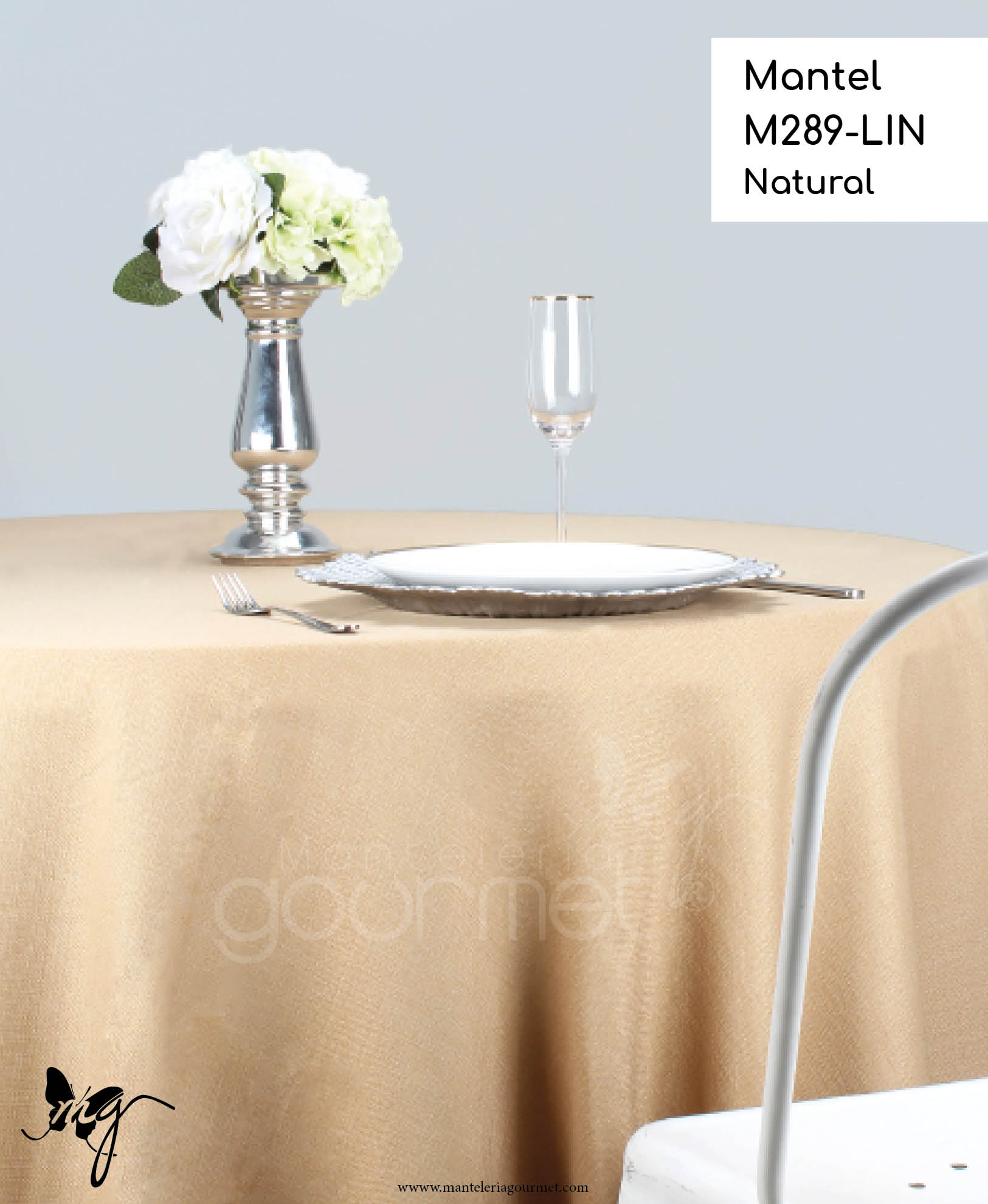Mantel M289-LIN Natural – Mantelería Gourmet®