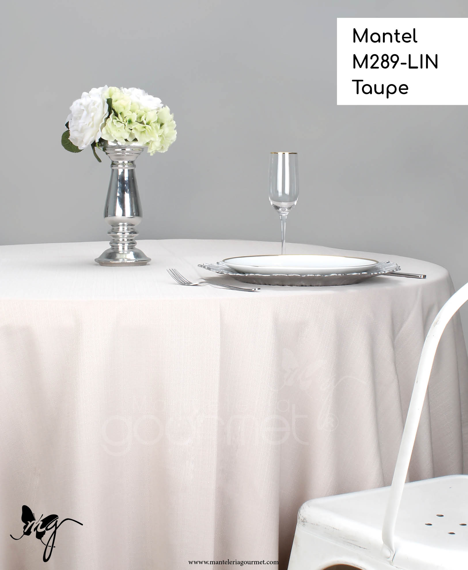 Mantel M289-LIN Taupe – Mantelería Gourmet®