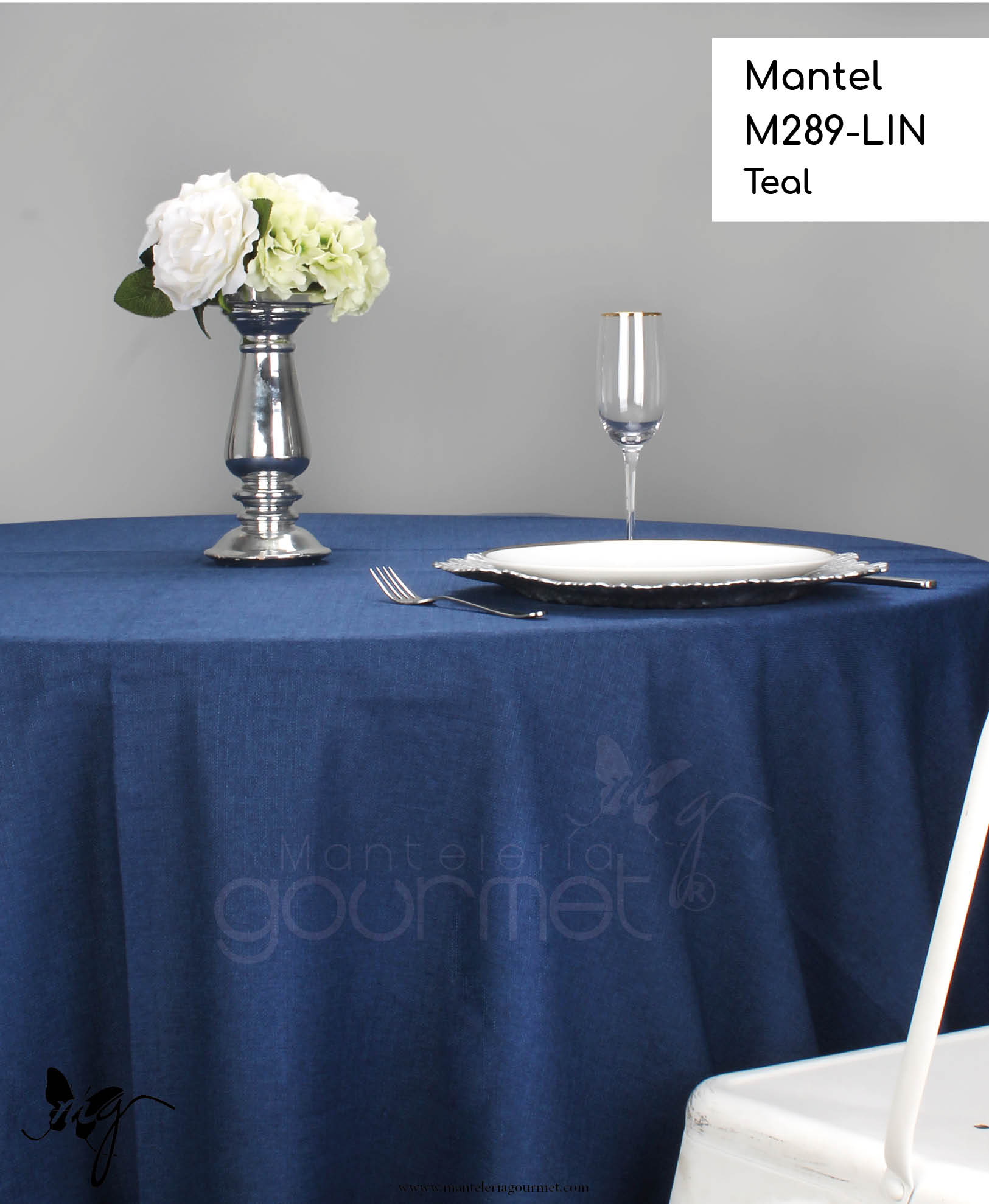 Mantel M289-LIN Teal – Mantelería Gourmet®