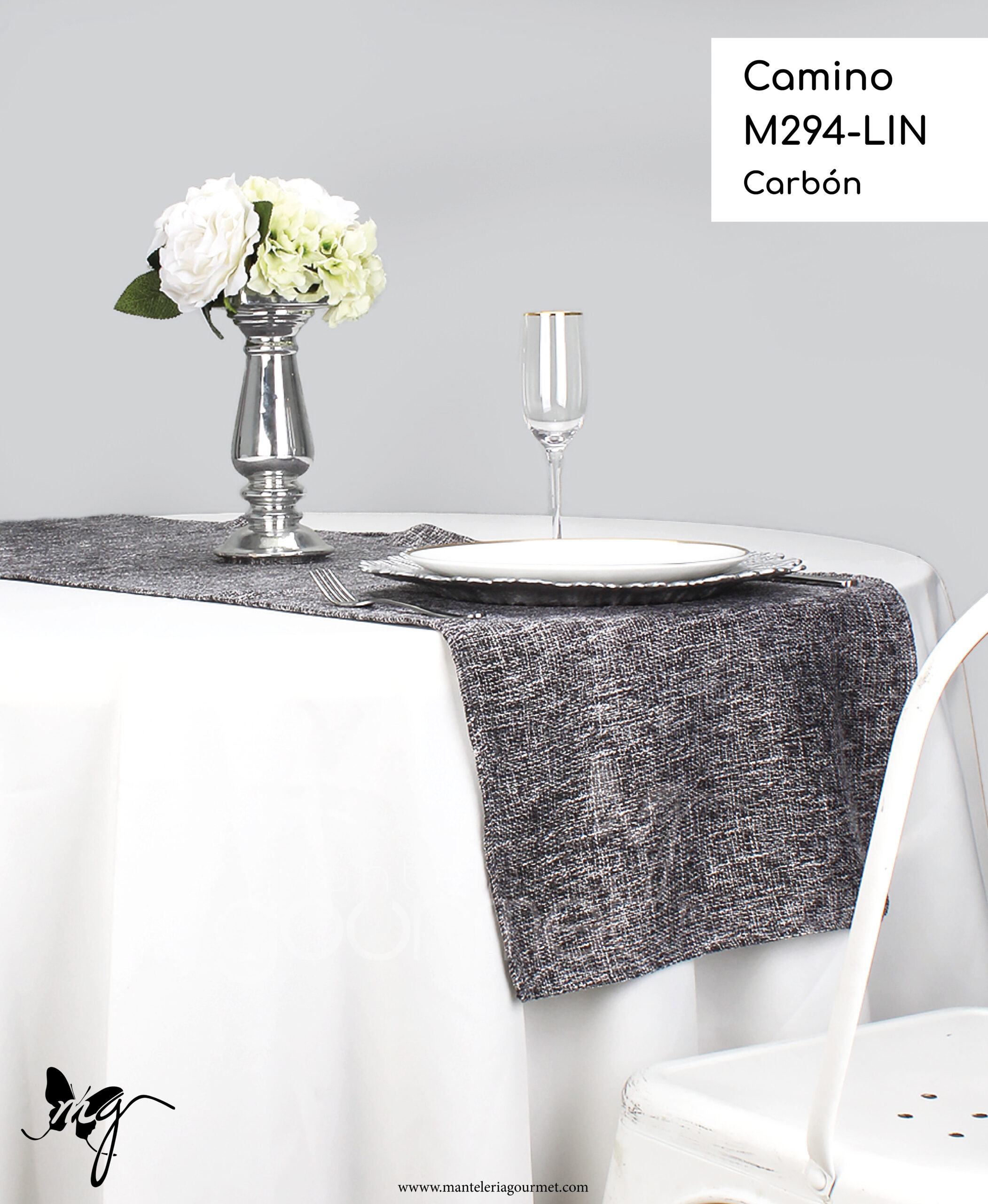 Camino M294-LIN Carbón – Mantelería Gourmet®