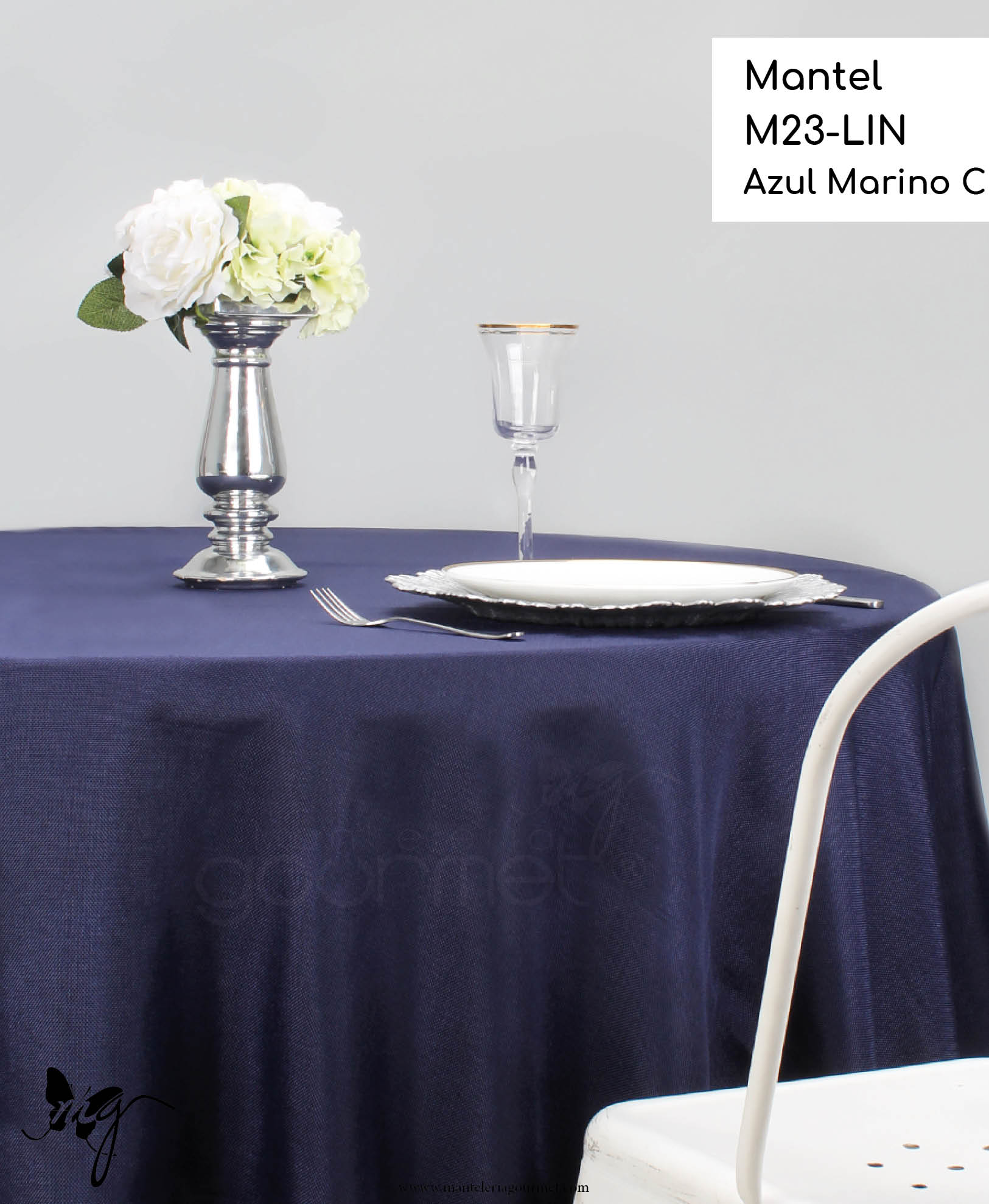 Mantel M23-LIN Azul Marino Claro – Mantelería Gourmet®