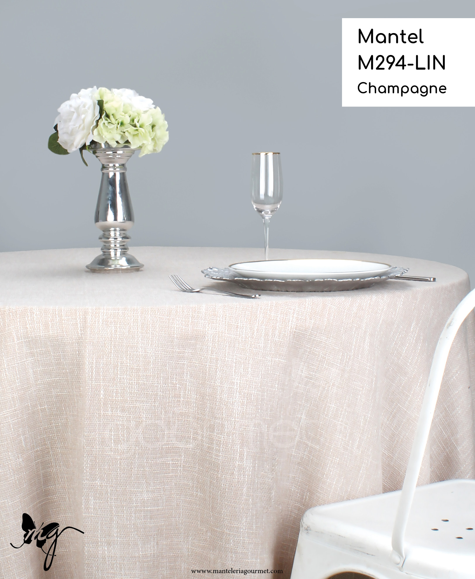 Mantel M294-LIN Champagne – Mantelería Gourmet®