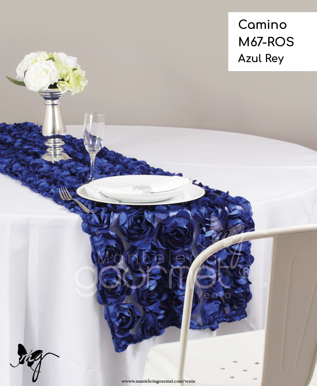 Camino M67-ROS Azul Rey – Mantelería Gourmet®