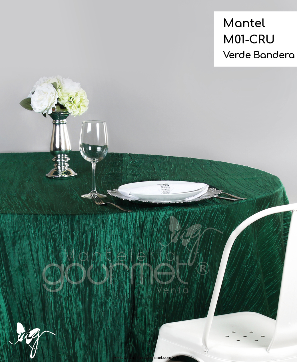 Mantel M01-CRU Verde Bandera – Mantelería Gourmet®