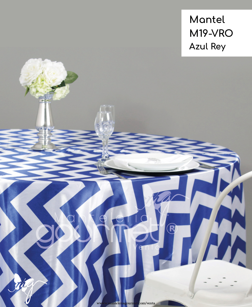 Mantel M19-VRO Azul Rey – Mantelería Gourmet®