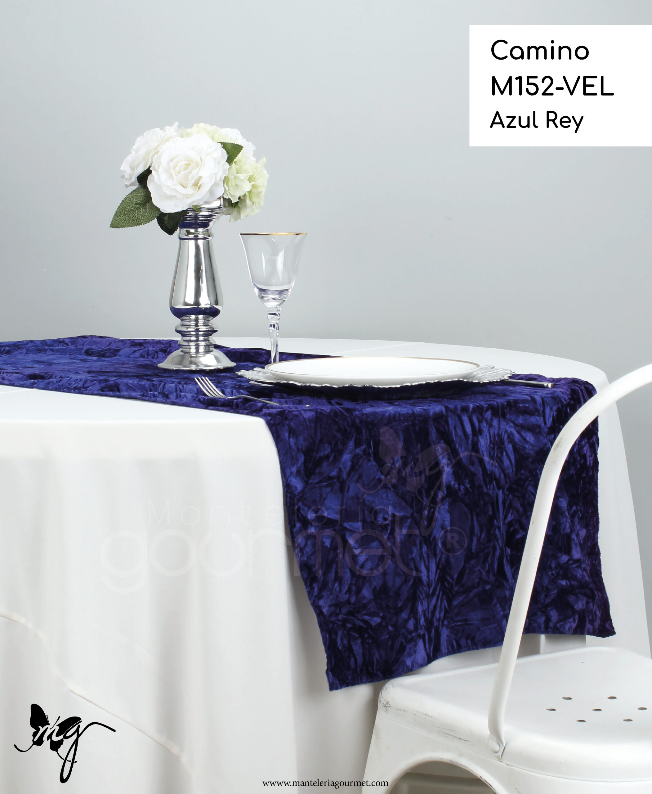 Camino M152-VEL Azul Rey – Mantelería Gourmet®
