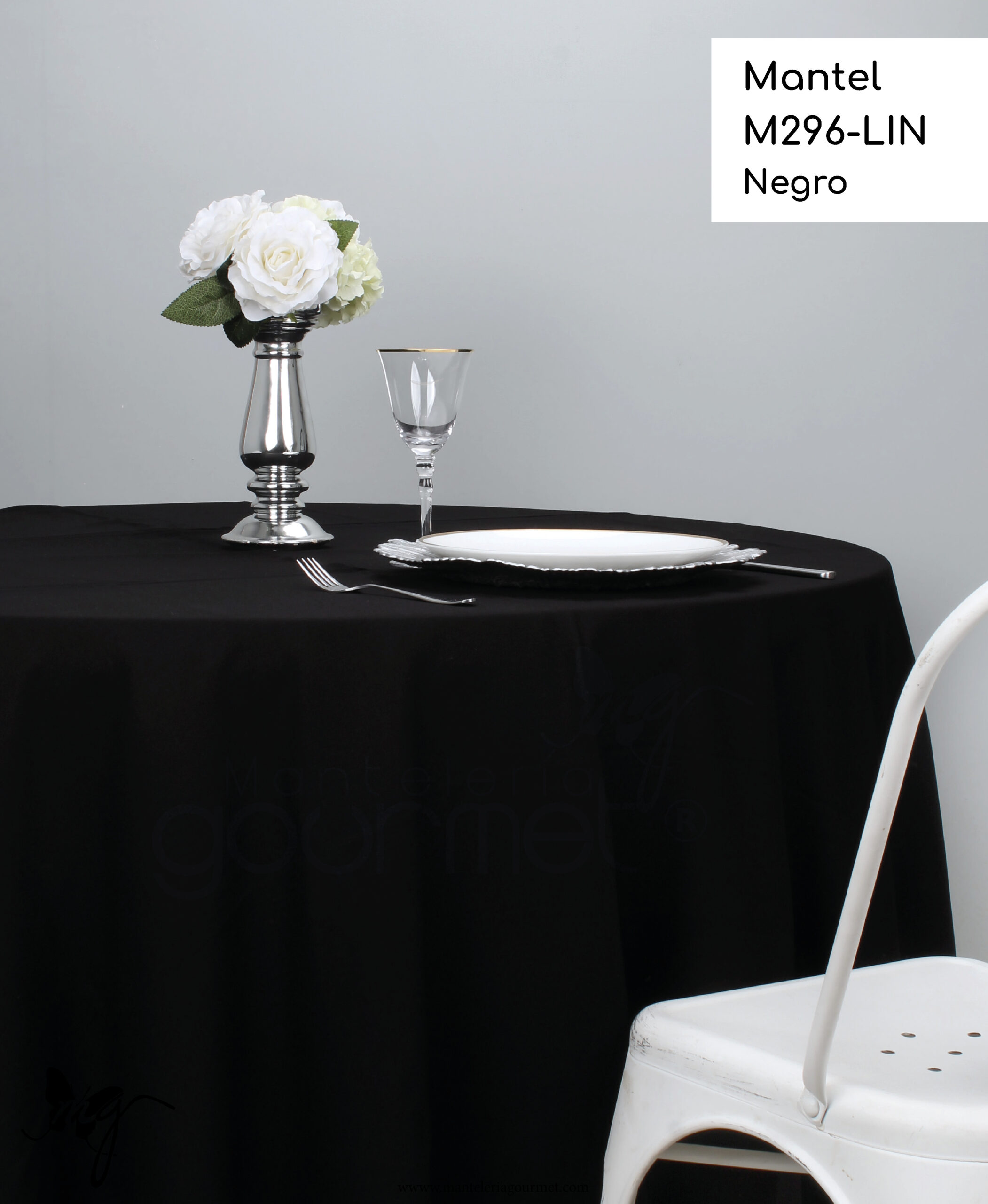 Mantel M296-LIN Negro – Mantelería Gourmet®