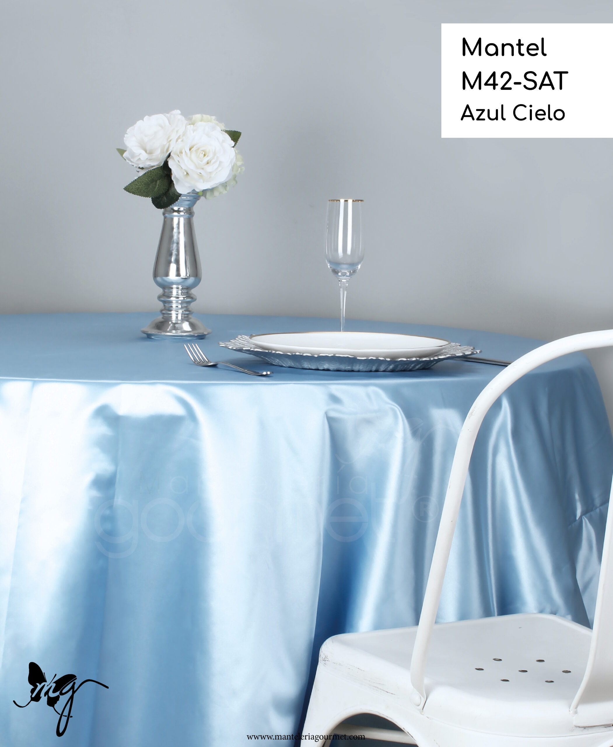 Mantel M42-SAT Azul Cielo – Mantelería Gourmet®