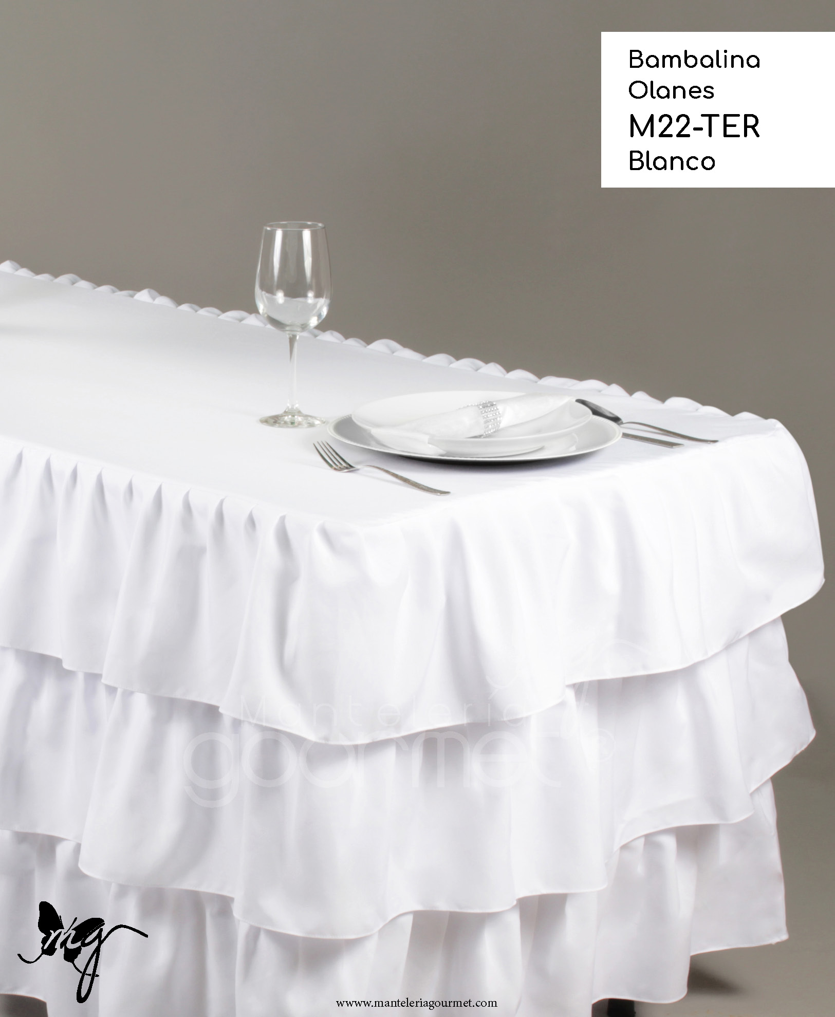 Bambalina Olanes M22-TER Blanco – Mantelería Gourmet®