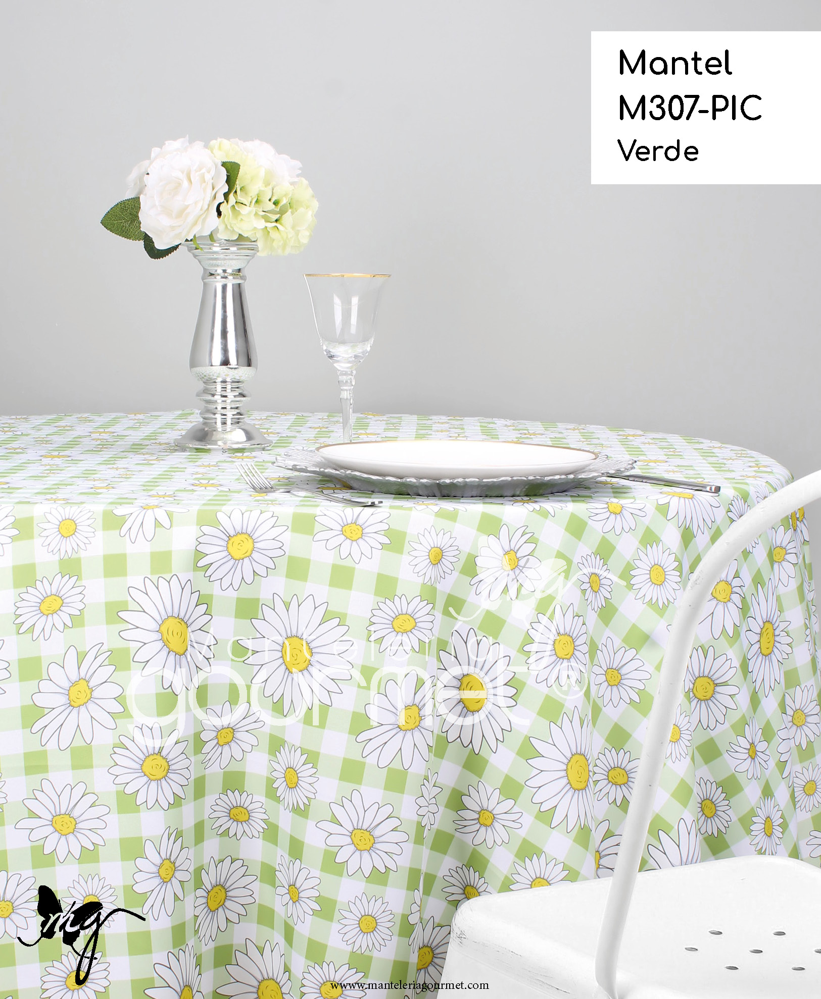 Mantel M307-PIC Verde – Mantelería Gourmet®