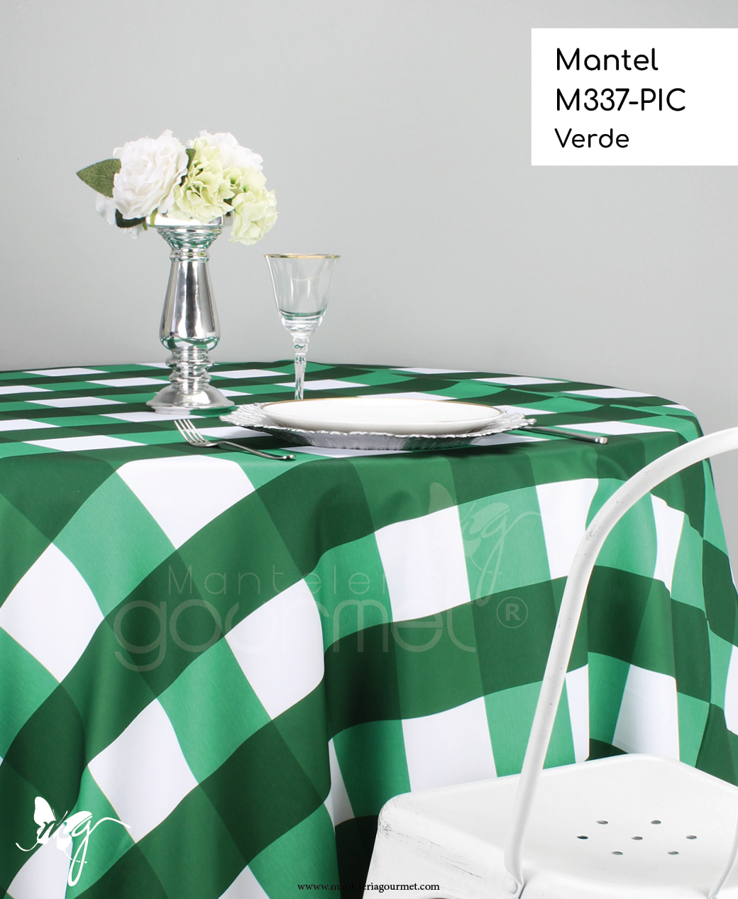 Mantel M337-PIC Verde – Mantelería Gourmet®