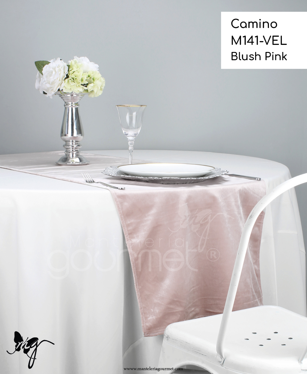 Camino M141-VEL Blush Pink – Mantelería Gourmet®