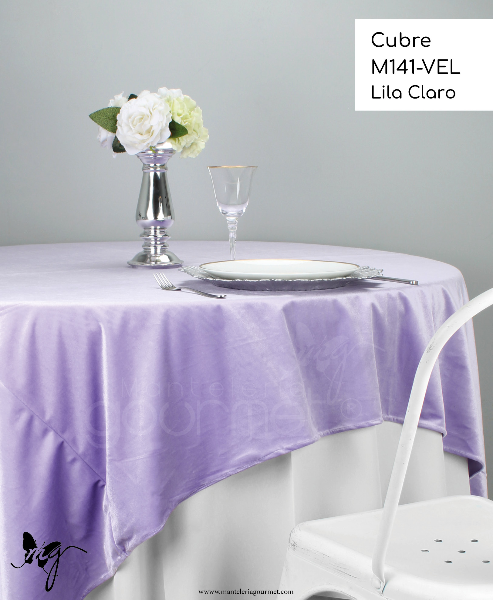 Cubre M141-VEL Lila Claro – Mantelería Gourmet®